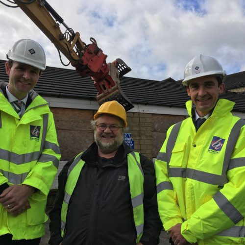 Jamie Irving, Development Surveyor for Barnfield with PEARL board ...